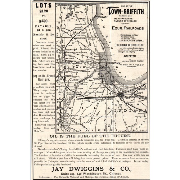 None | Other | Town Of Griffith Map Of Lots Chicago Suburb Jay Dwiggins ...